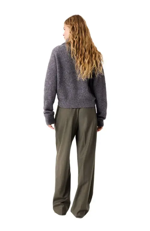 Maje Zip-neck Yak Sweater