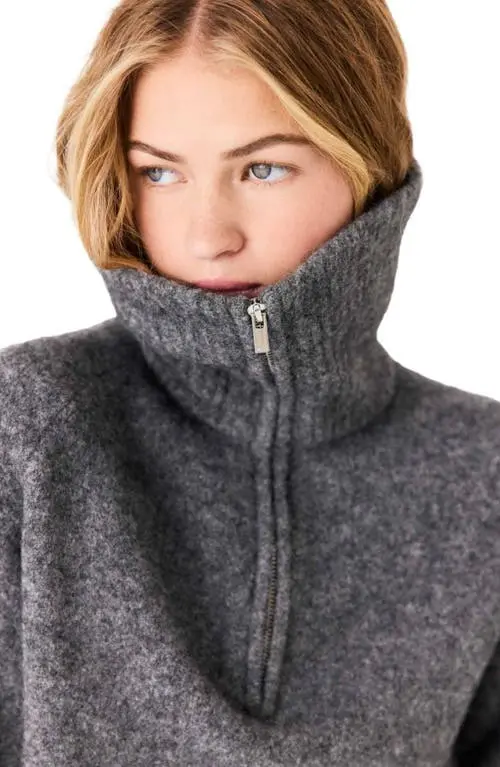 Maje Zip-neck Yak Sweater