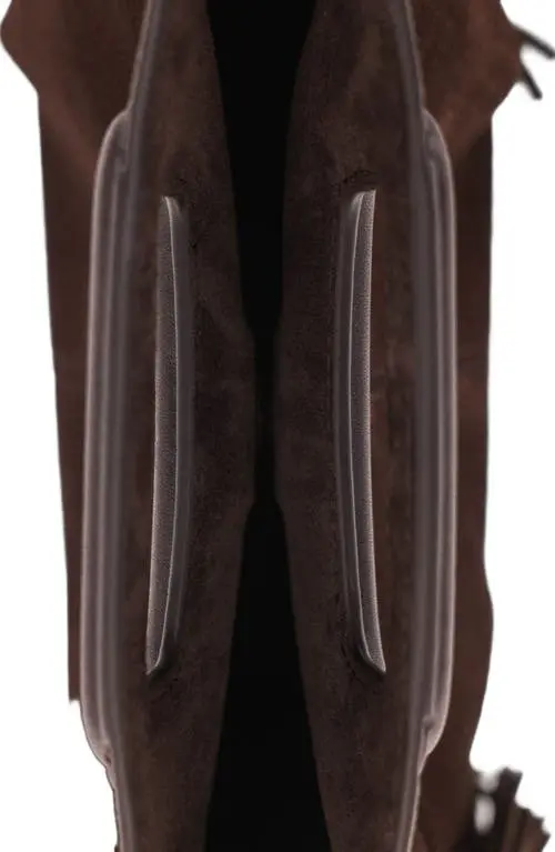 Maje Suede Leather M Bag - Dark Brown