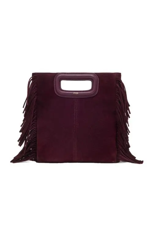 Maje Suede M Bag - Eggplant