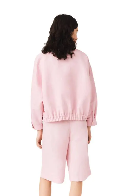 Maje Linen Blend Bomber Jacket