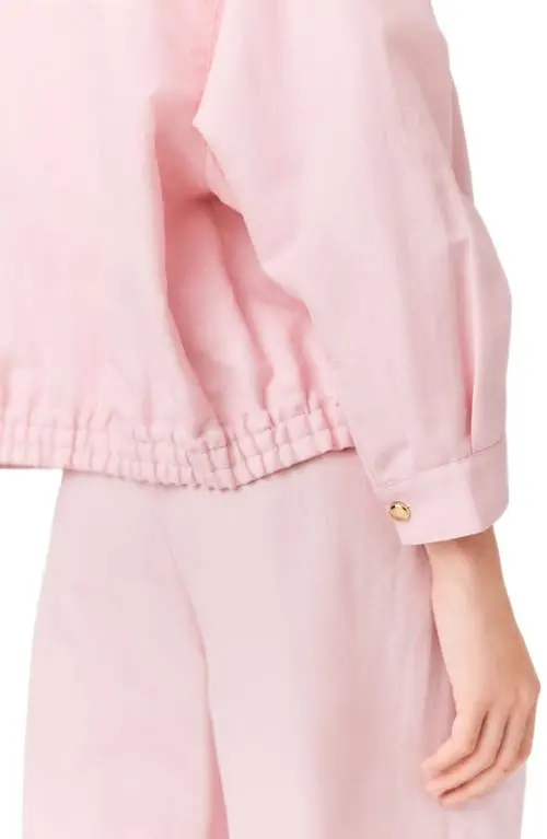 Maje Linen Blend Bomber Jacket