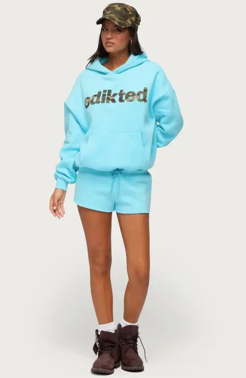 EDIKTED Camo Cutie Oversize Hoodie