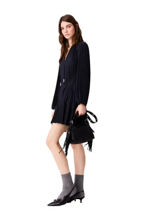 Maje Short Pleated Dress