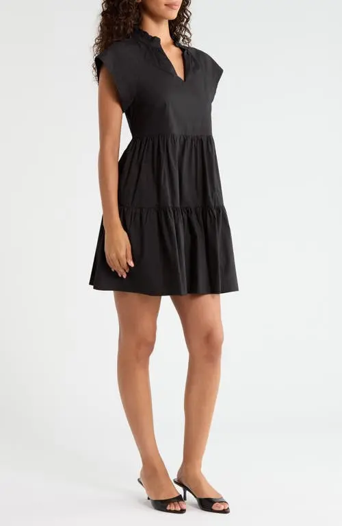 SUGARLIPS Janelly Tiered Cotton Poplin Minidress