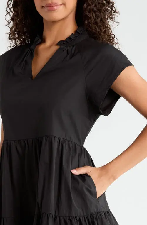 SUGARLIPS Janelly Tiered Cotton Poplin Minidress