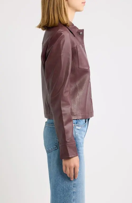 Mauritius Lefei Leather Jacket - Wine/black
