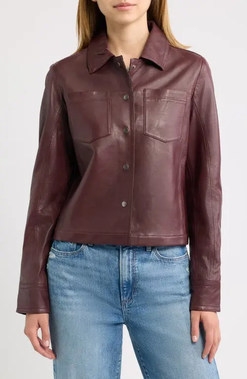 Mauritius Lefei Leather Jacket - Wine/black