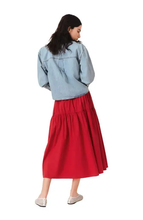 Maje Long Gathe Skirt