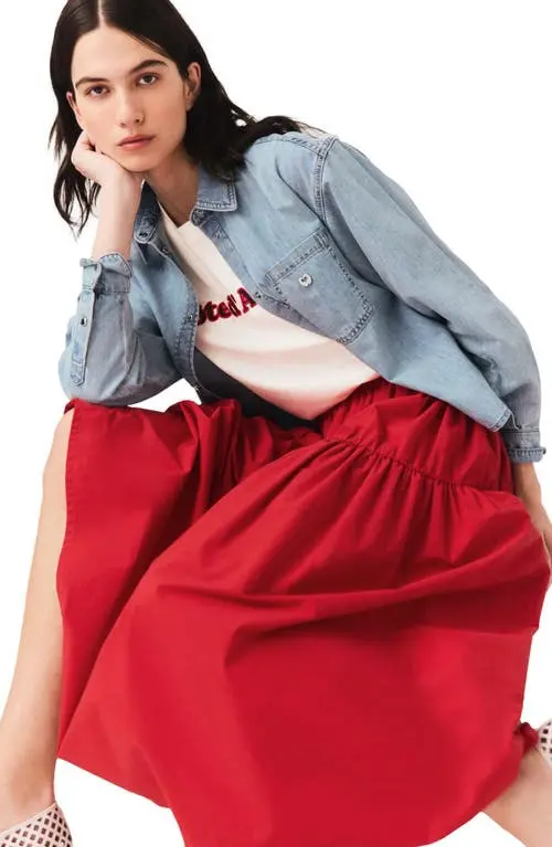 Maje Long Gathe Skirt