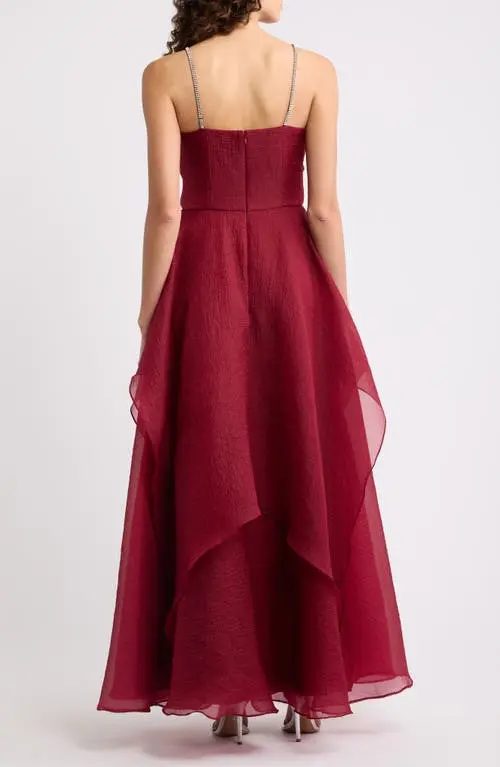 Eliza J Embellished Strap Tiered Ballgown