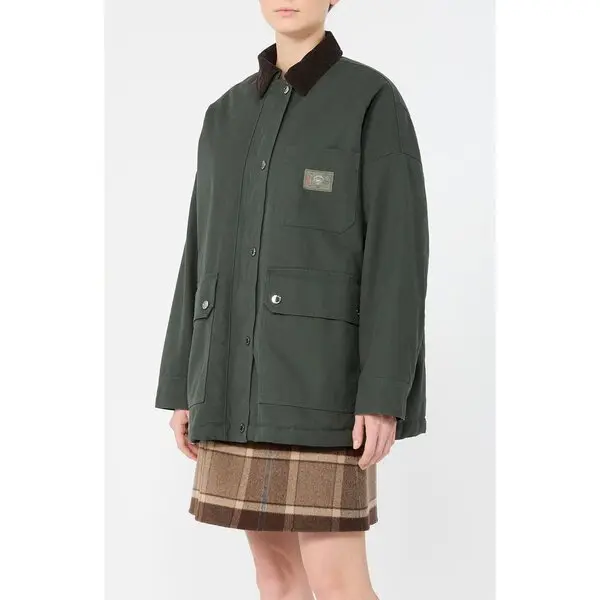 Max Mara Pecora Cotton Utility Coat - Dark Green
