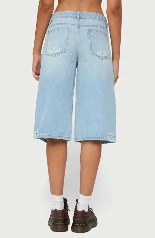 EDIKTED Distressed Low Rise Boyfriend Shorts