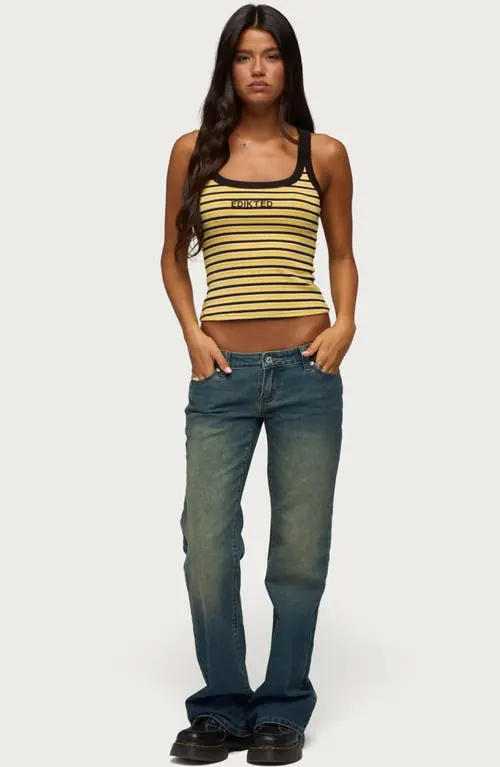 EDIKTED Moonie Low Rise Bootcut Jeans