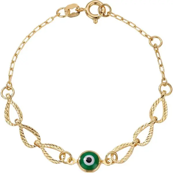 THE M JEWELERS The Green Evil Eye Heirloom Bracelet - Gold