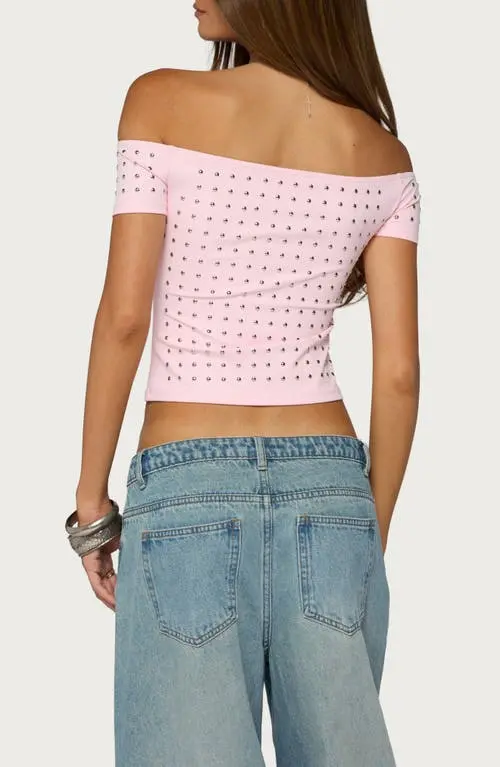 EDIKTED Mack Studded Off The Shoulder Top