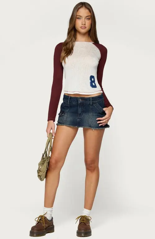 EDIKTED Adania Low Rise Frayed Mini Skort