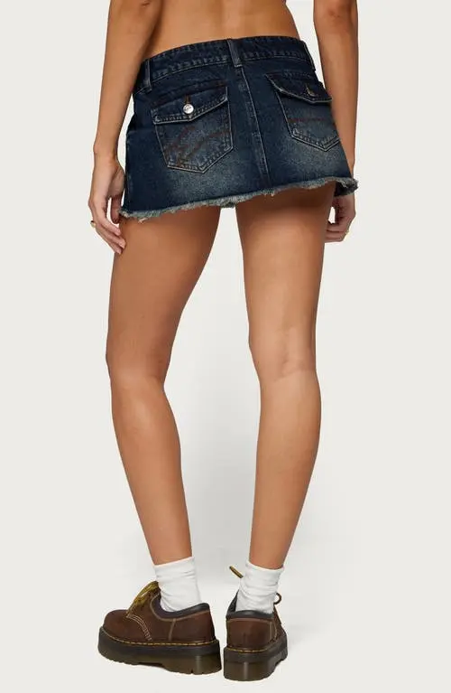 EDIKTED Adania Low Rise Frayed Mini Skort