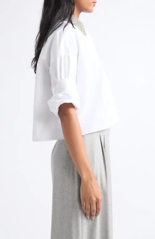 TWP Embellished Collar Button-up Shirt