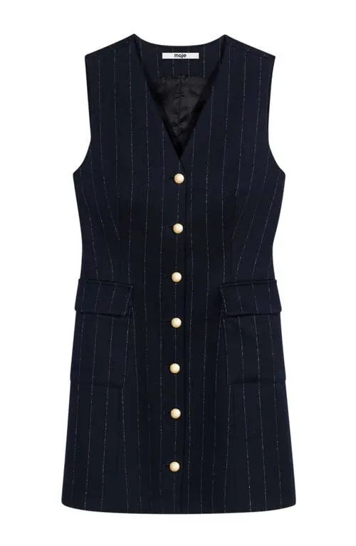 Maje Sleeveless Tailored Lurex Dress