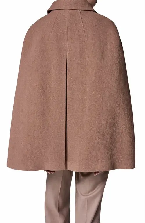 Donna Karan New York Button Front Wool Blend Cape Coat - Camel
