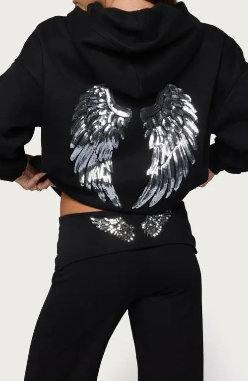 EDIKTED Angel Energy Sequin Hoodie