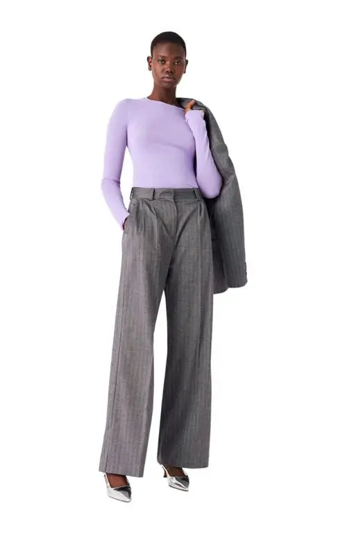 Maje Rhinestone Suit Trousers - Grey