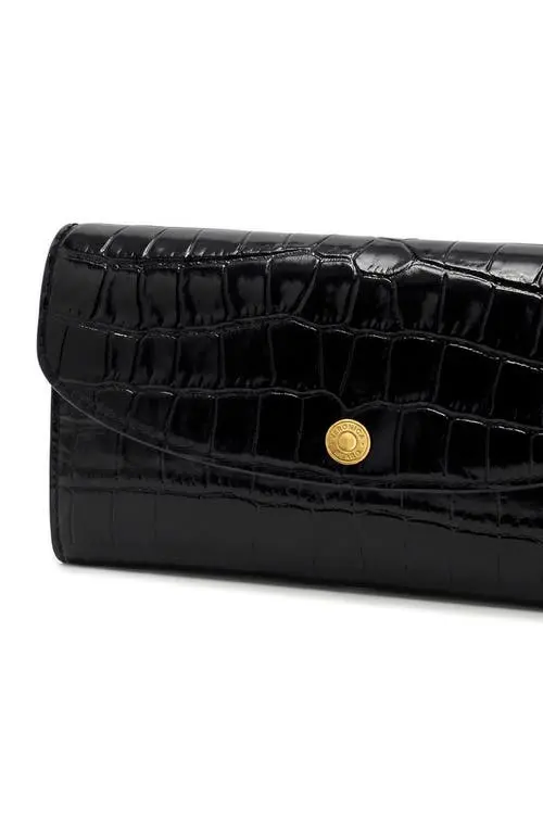 Veronica Beard Croc Embossed Leather Crossbody Wallet