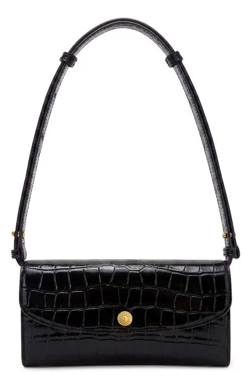 Veronica Beard Croc Embossed Leather Crossbody Wallet