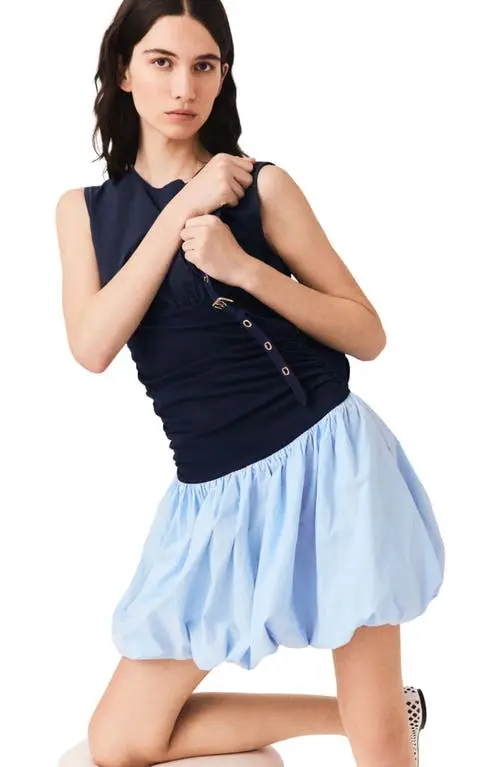 Maje Jersey And Cotton Mix Dress