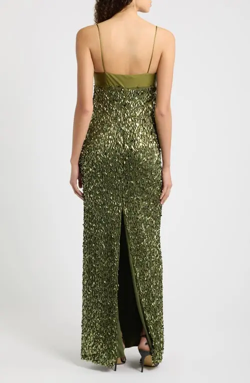 Black Halo Berri Paillette Column Gown