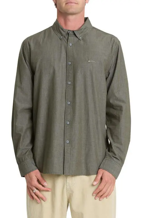 Quiksilver Shore Break Classic Long Sleeve Cotton Button-down Shirt - Grape Leaf