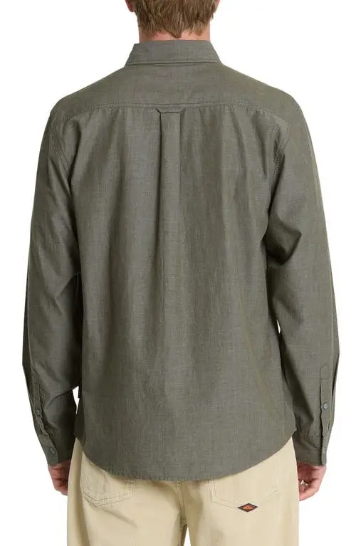 Quiksilver Shore Break Classic Long Sleeve Cotton Button-down Shirt - Grape Leaf