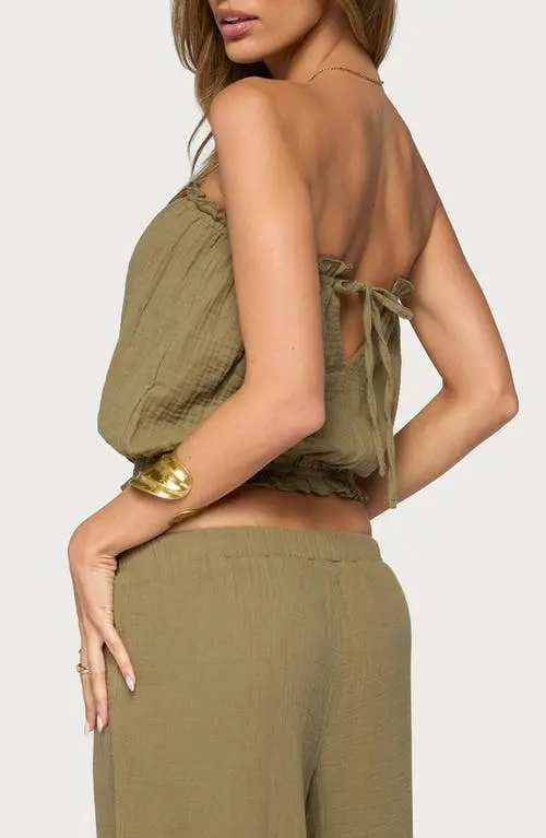 EDIKTED Viktoria Strapless Gauze Bubble Top