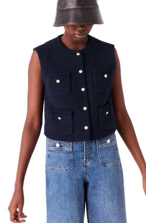 Maje Sleeveless Tweed Jacket