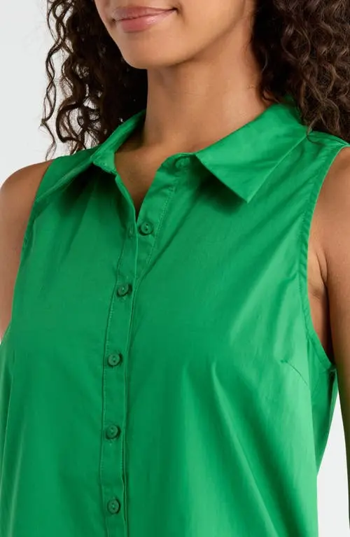 SUGARLIPS Sleeveless Cotton Shirt Dress