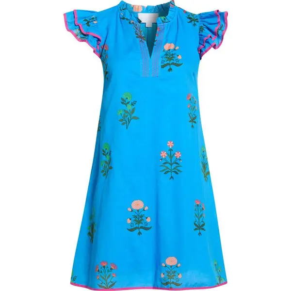 SUGARLIPS Merina Placed Floral Cotton Shift Minidress