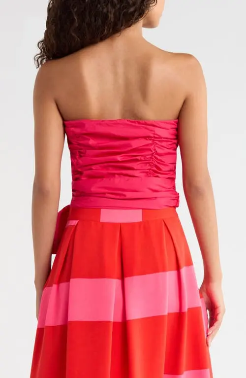 SUGARLIPS Isabel Strapless Ruched Cotton Top