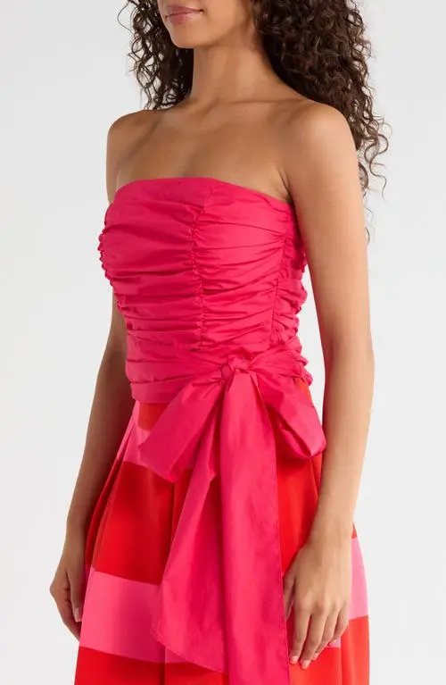 SUGARLIPS Isabel Strapless Ruched Cotton Top