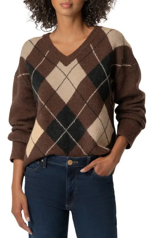 Kut From The Kloth Kimberly Argyle V-neck Sweater