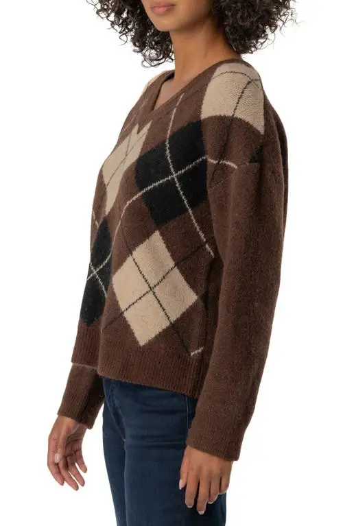 Kut From The Kloth Kimberly Argyle V-neck Sweater