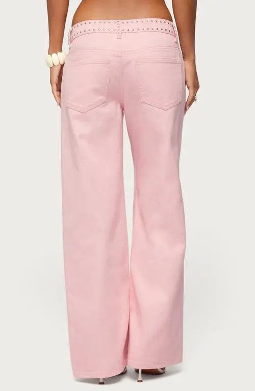 EDIKTED Quincy Studded Low Rise Baggy Jeans