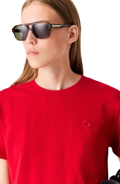 Maje T-shirt With Embroide Logo