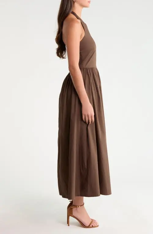 SUGARLIPS Daine Cotton Halter Midi Dress