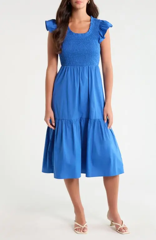 SUGARLIPS Ingrid Smocked Tiered Cotton Maxi Dress