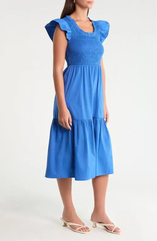 SUGARLIPS Ingrid Smocked Tiered Cotton Maxi Dress