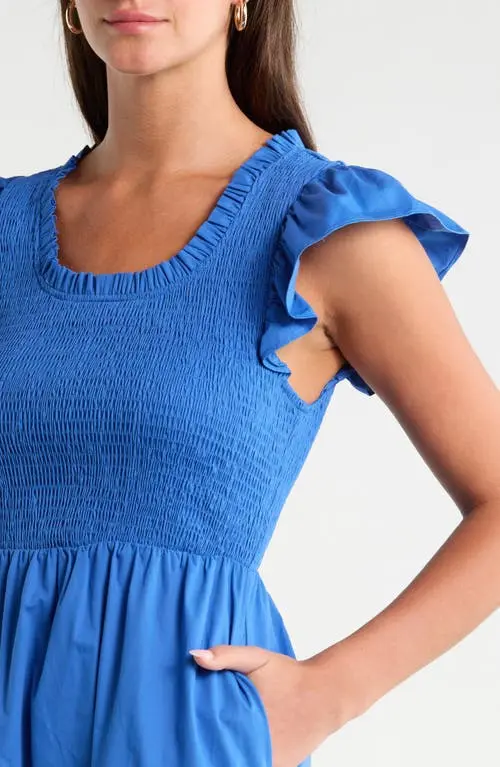 SUGARLIPS Ingrid Smocked Tiered Cotton Maxi Dress