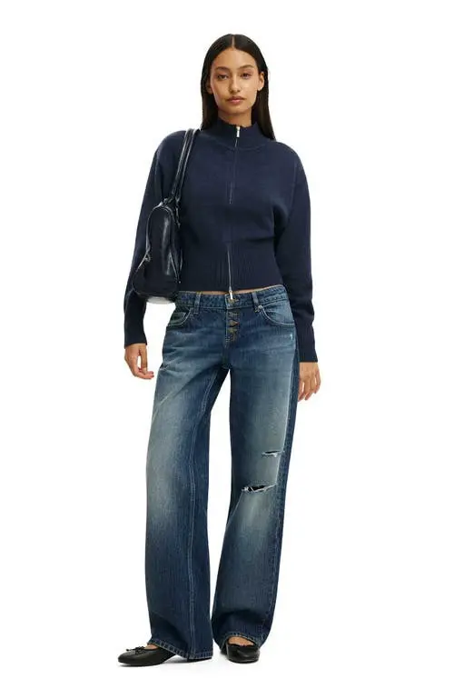 COTTON ON Lotus Cinched Zip Knit