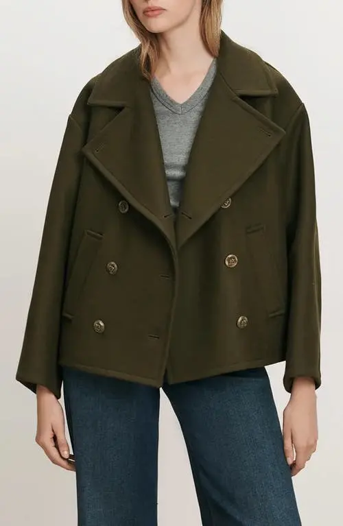 Veronica Beard Franklin Double Breasted Wool Blend Coat