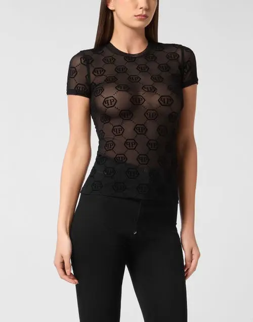 Philipp Plein Tulle Monogram T-shirt - Black